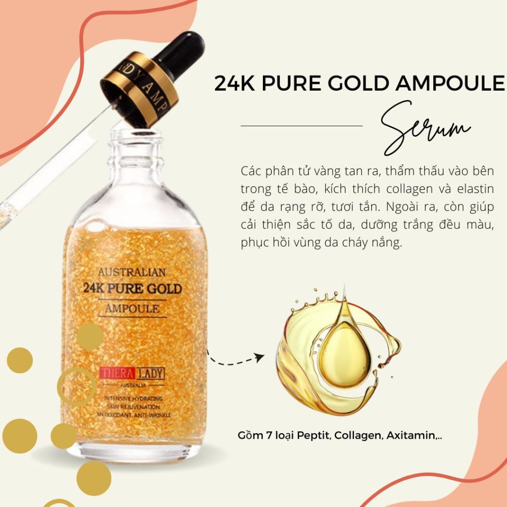 SERUM TINH CHẤT VÀNG 24K THERA LADY PURE GOLD AMPOULE 100ML – Mỹ Phẩm ...